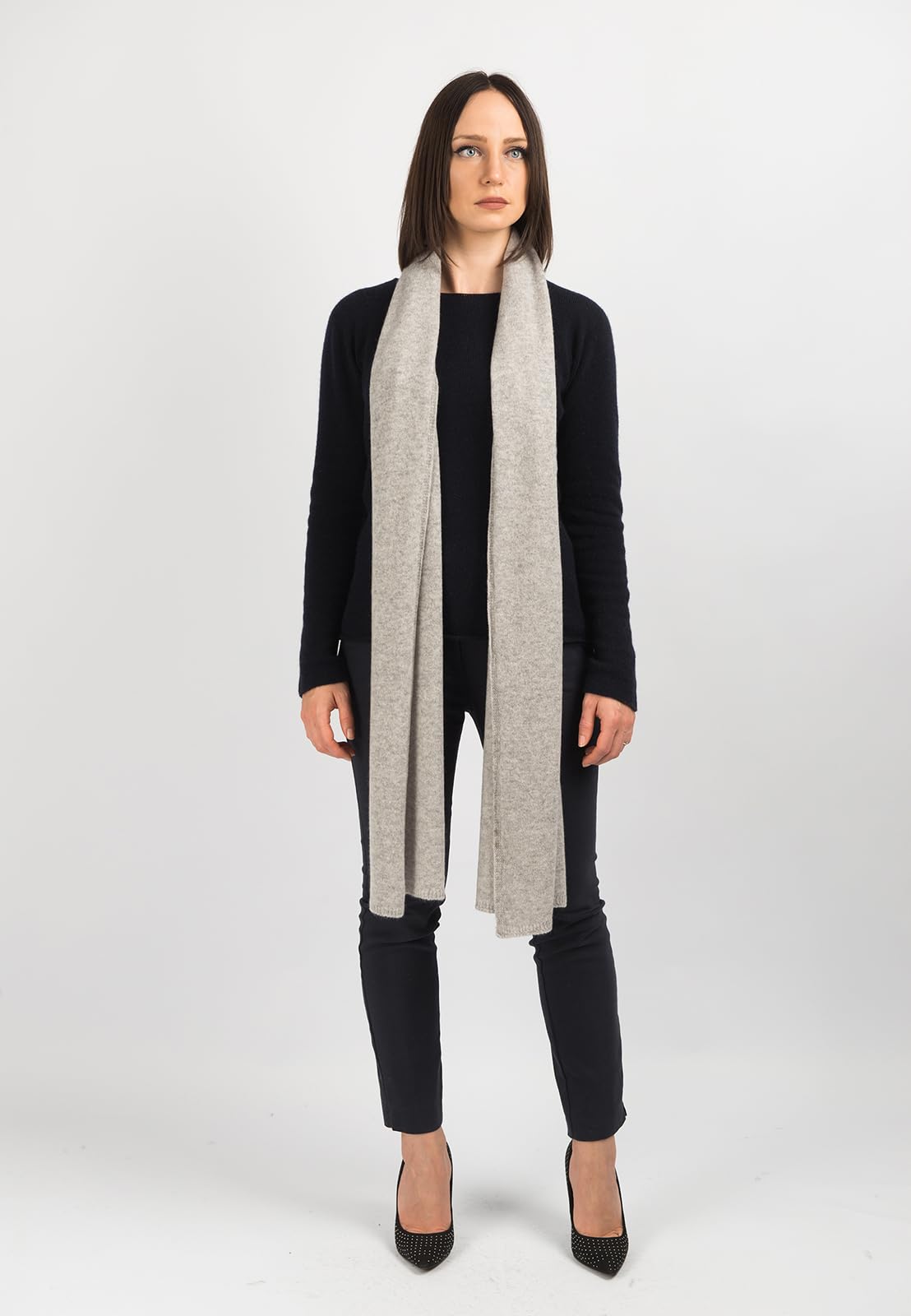 Dalle Piane Cashmere - Broad Scarf 100% cashmere - Made in Italy - Woman/Man, Color: Grey, One size