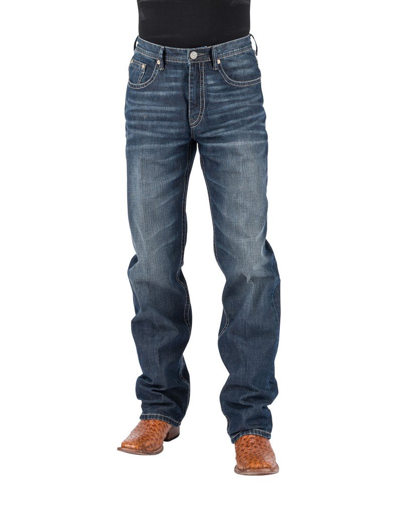 Stetson Men's 1520 Standard Fit Straight Jeans Blue 44W x 34L