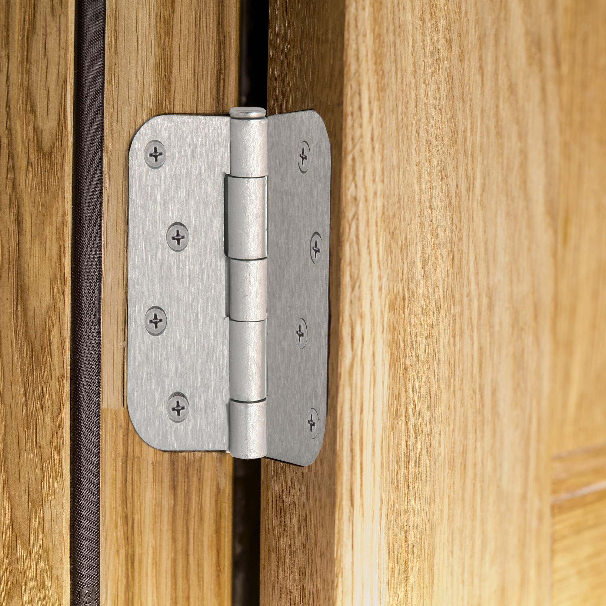3-Pack 4-Inch x 4-Inch Interior Door Hinges with 5/8-Inch Radius, Satin Nickel, Heavy Duty Steel Construction, Left- or Right-Handed – Design House, 181594