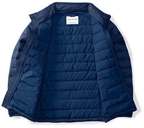 Amazon Essentials Boys' Lightweight Water-Resistant Packable Puffer Jacket, Navy, Large