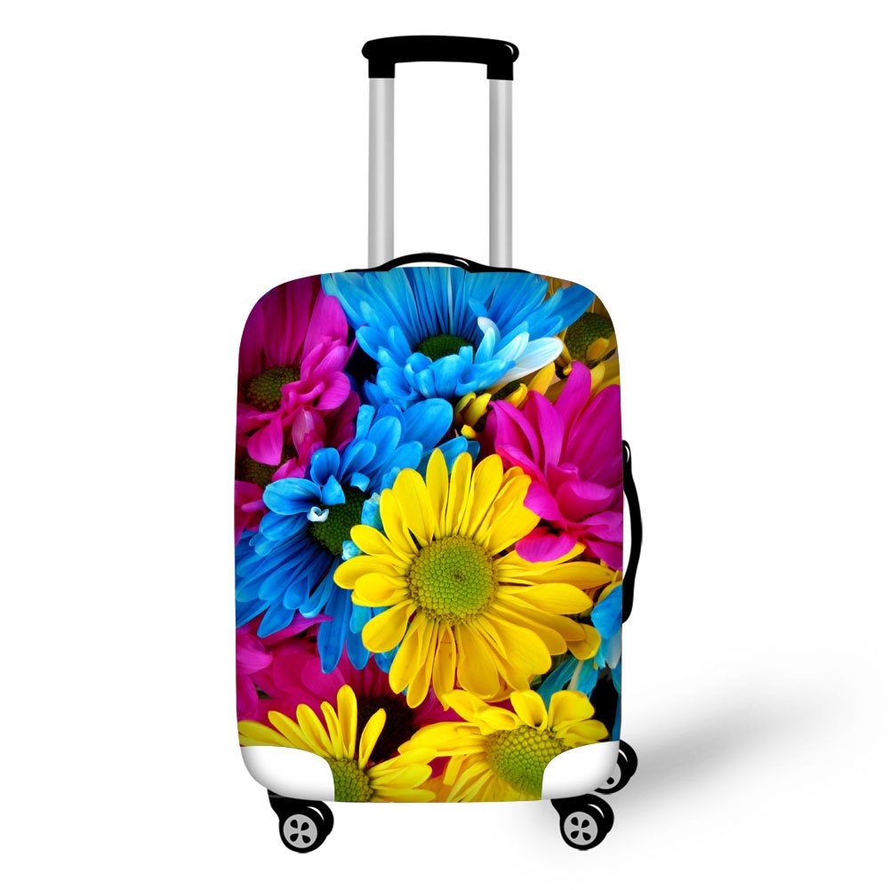 Travelling Luggage Cover Washable Suitcase Protector Anti-scratch Suitcase cover Colorful Luggage suitcase protective cover Fits 18-30 Inch (S (18"-22" Cover), 02)