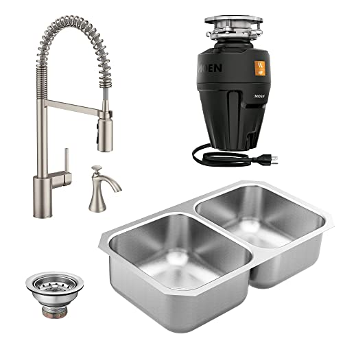 Moen 22036 3-1/2 Inch Kitchen Sink Stainless Steel Basket Strainer with Drain Assembly, Stainless