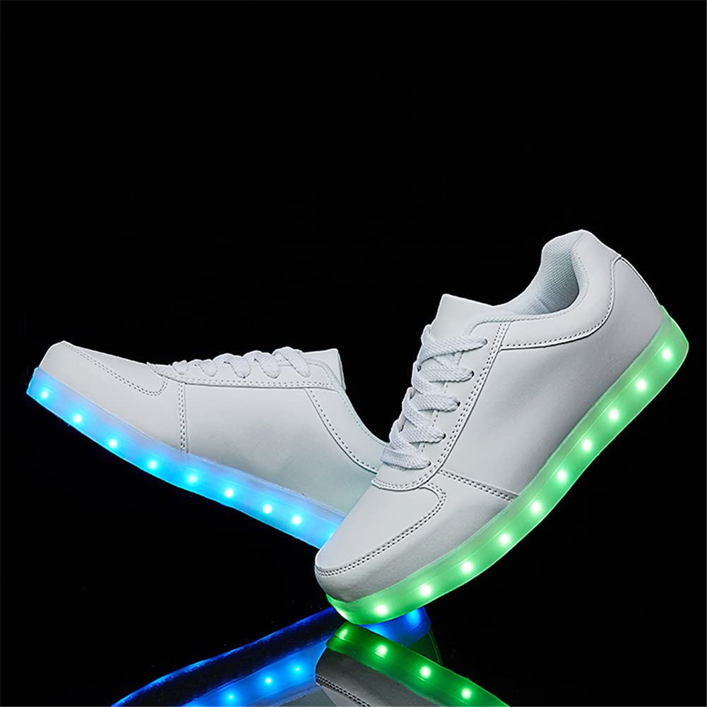 SANYES USB Charging Light Up Shoes Sports LED Shoes Dancing Sneakers SYDB551-White-40