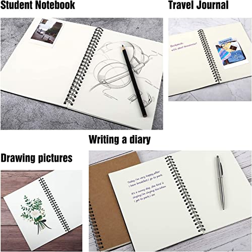 EOOUT 6 Pack Unlined Spiral Notebook, Plain Notebook, 5.5" x 8.3", 50 Sheets, Sketch Books for Gifts, Drawing, Art, Students and Office Supplies