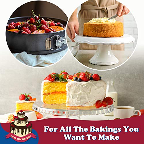 HIWARE 9 Inch Non-stick Cheesecake Pan Springform Pan with Removable Bottom / Leakproof Cake Pan with 50 Pcs Parchment Paper - Black