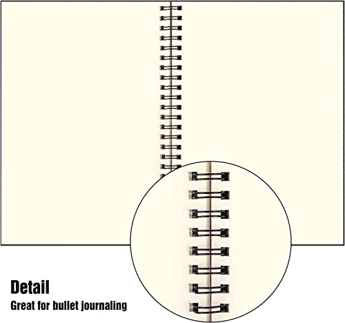 EOOUT 6 Pack Unlined Spiral Notebook, Plain Notebook, 5.5" x 8.3", 50 Sheets, Sketch Books for Gifts, Drawing, Art, Students and Office Supplies