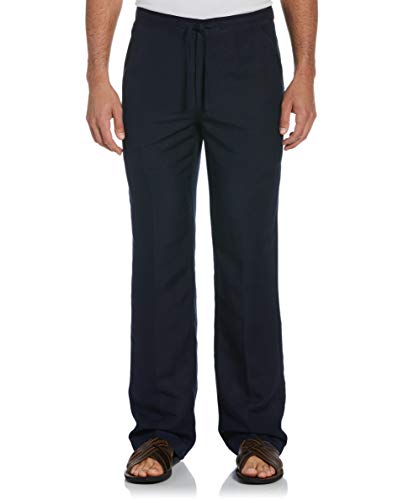 Cubavera Men's Linen-Blend Pants with Drawstring (Size Small - 5X Big & Tall), 2X/30" Inseam, Dress Blues Navy