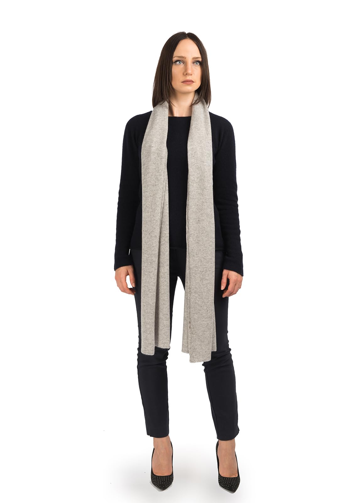 Dalle Piane Cashmere - Broad Scarf 100% cashmere - Made in Italy - Woman/Man, Color: Grey, One size