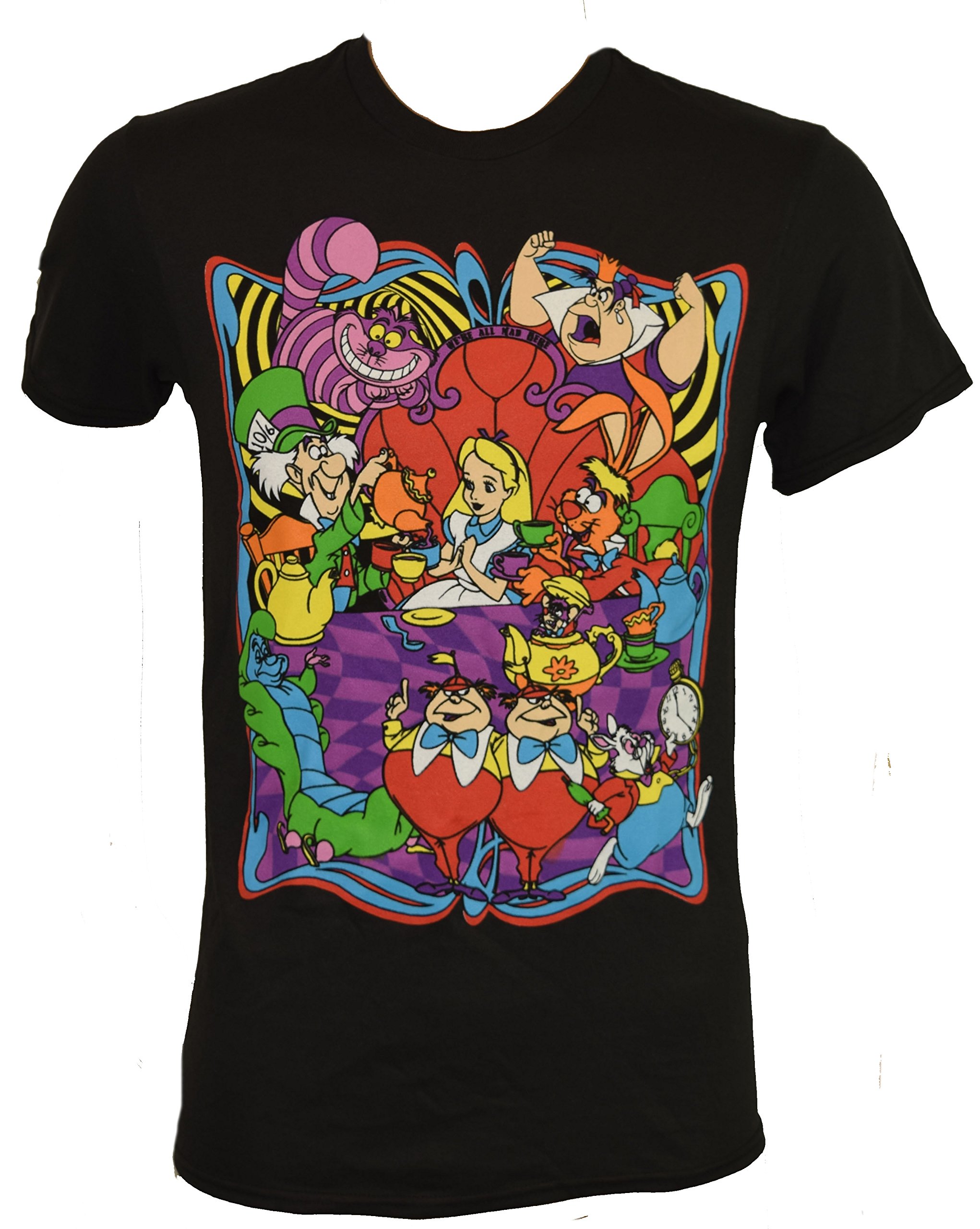 Disney Alice in Wonderland Mostly Mad Tea Party T-Shirt (X-Large, Black)