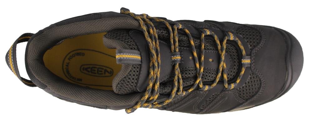 KEEN Utility Men's Lansing Mid Height Steel Toe Waterproof Work Boots, Raven/Tawny Olive, 11.5 Wide