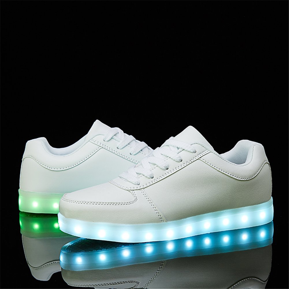 SANYES USB Charging Light Up Shoes Sports LED Shoes Dancing Sneakers SYDB551-White-40