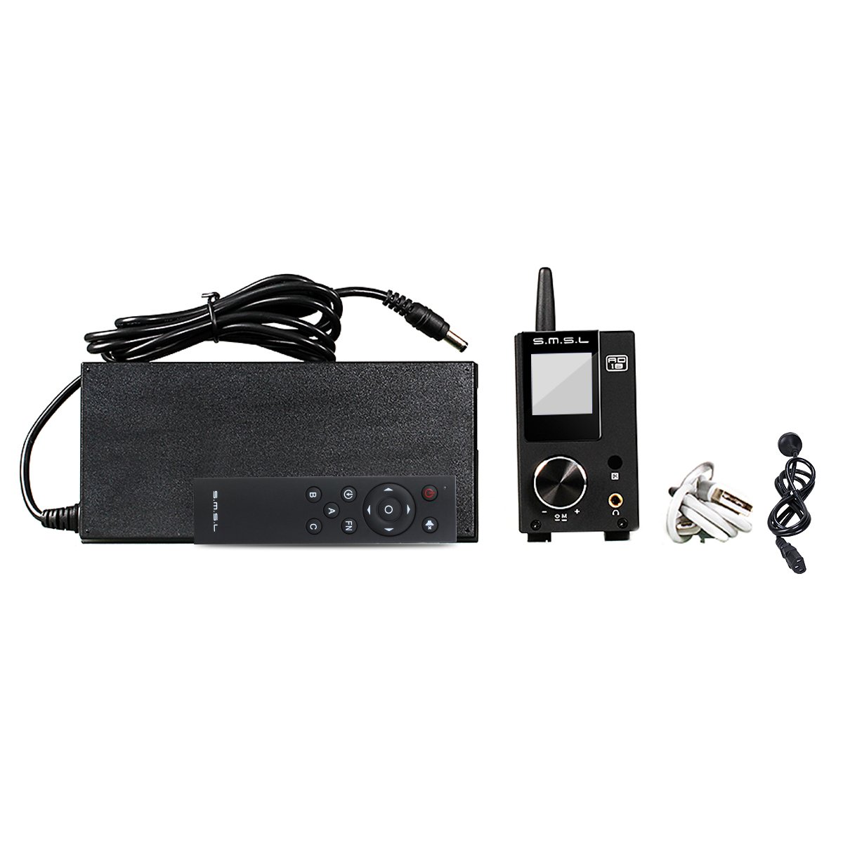 S.M.S.L AD18 Audio HiFi Stereo Amplifier with Bluetooth 4.2 Supports Apt-X,USB DSP Full Digital Power Amplifier 2.1 Small 80Wx2 Class D Amplifier with Subwoofer Output
