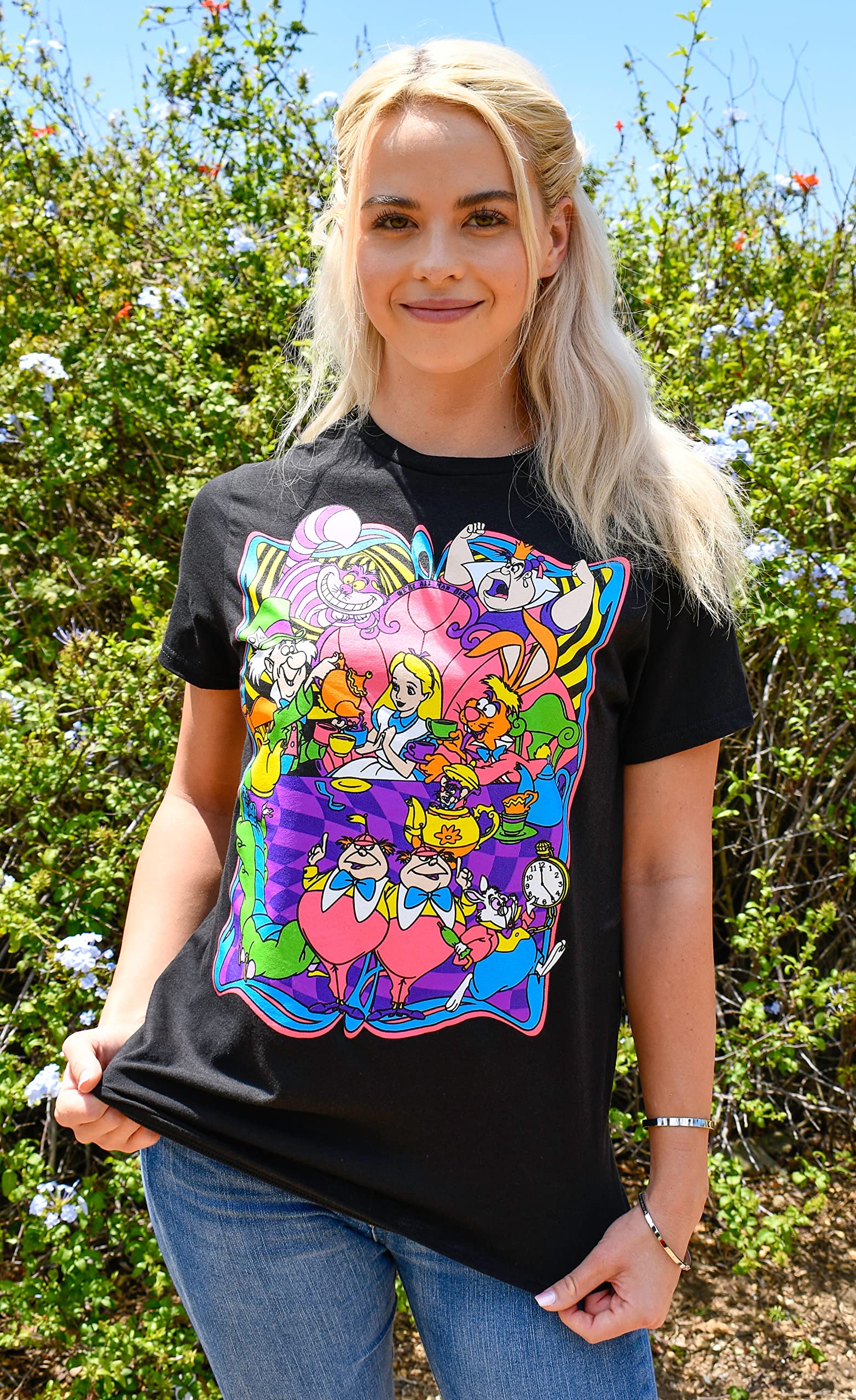 Disney Alice in Wonderland Mostly Mad Tea Party T-Shirt (X-Large, Black)
