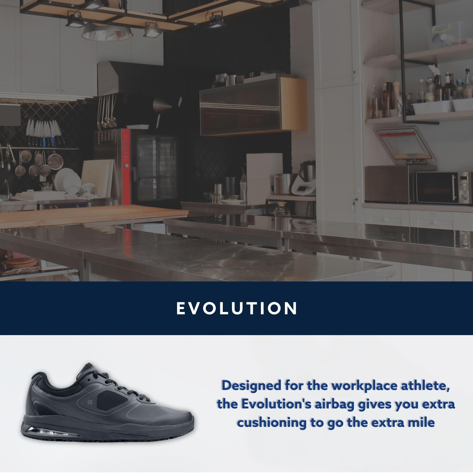 Shoes for Crews Evolution II, Men's Slip Resistant Food Service Work Sneaker Black