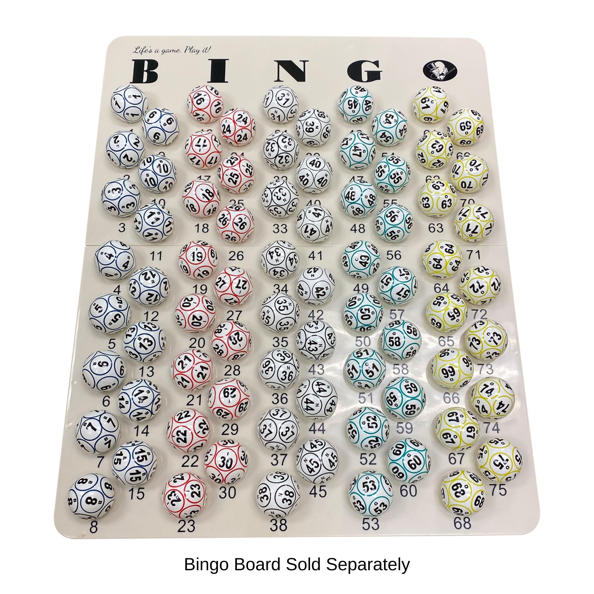 MR CHIPS Professional 12 Sided Coated Bingo Balls - Ping Pong Style for Electronic Equipment and Large Cages Multi-Colored 1.5” (38 mm)