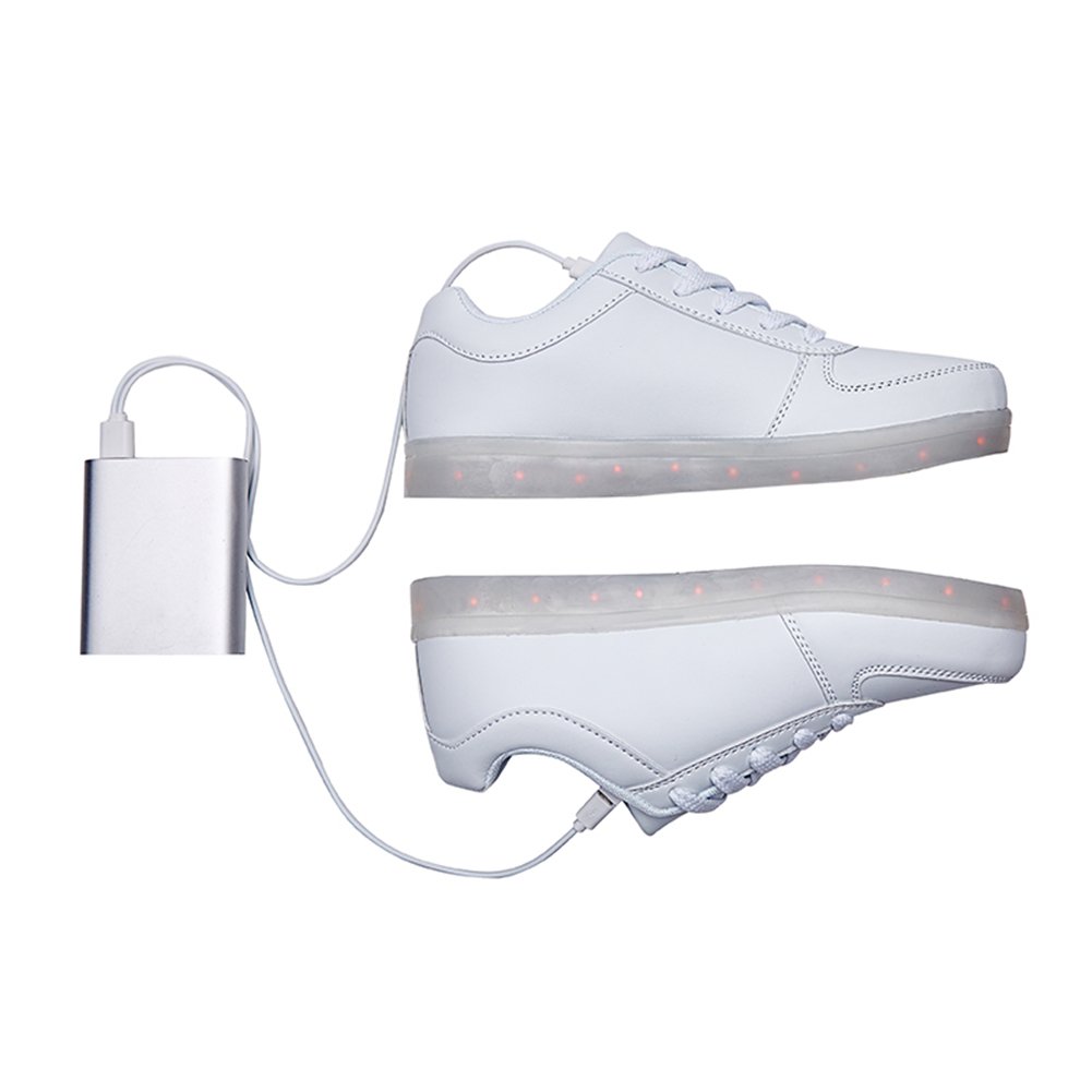 SANYES USB Charging Light Up Shoes Sports LED Shoes Dancing Sneakers SYDB551-White-40