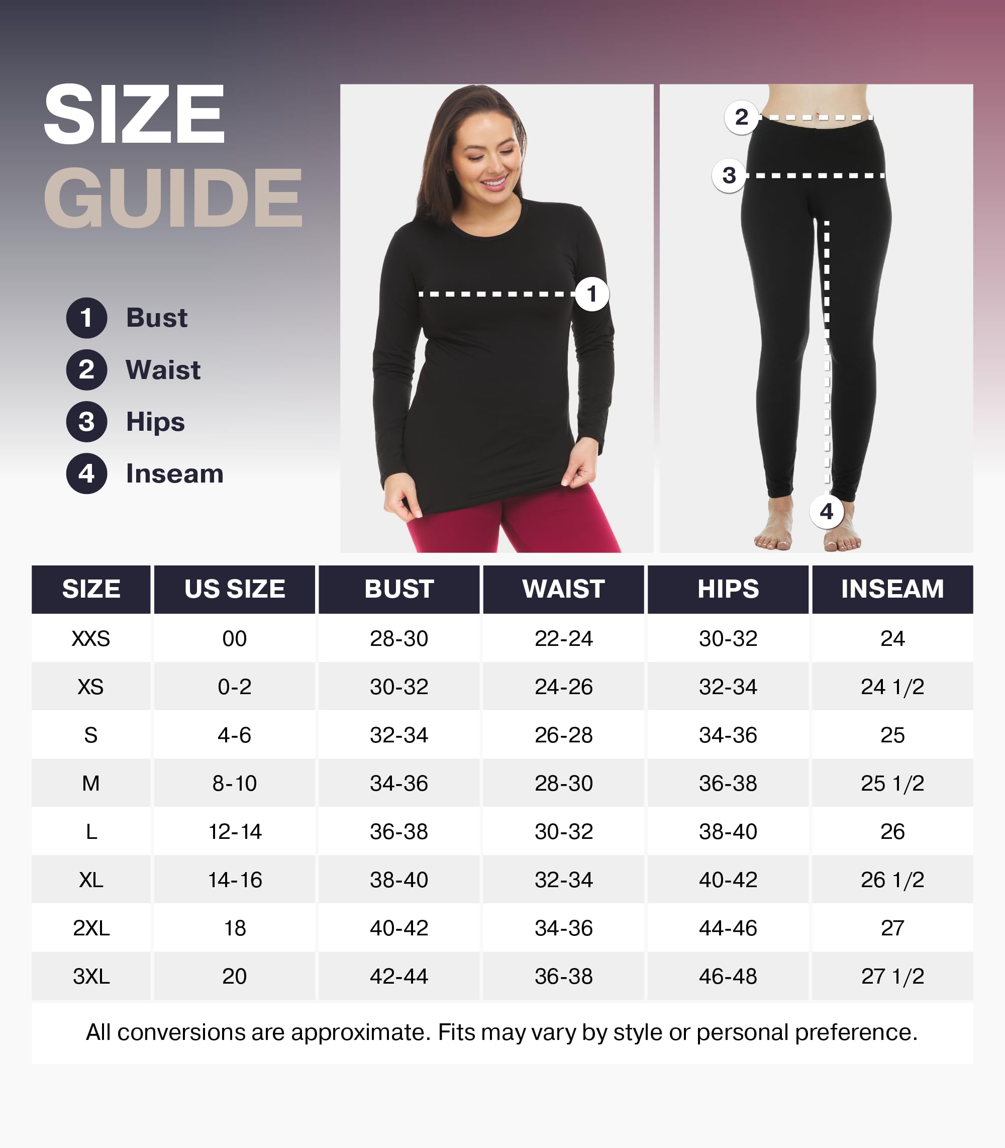 Thermajane Long Johns Thermal Underwear for Women Fleece Lined Base Layer Pajama Set Cold Weather (2X-Large, Black)