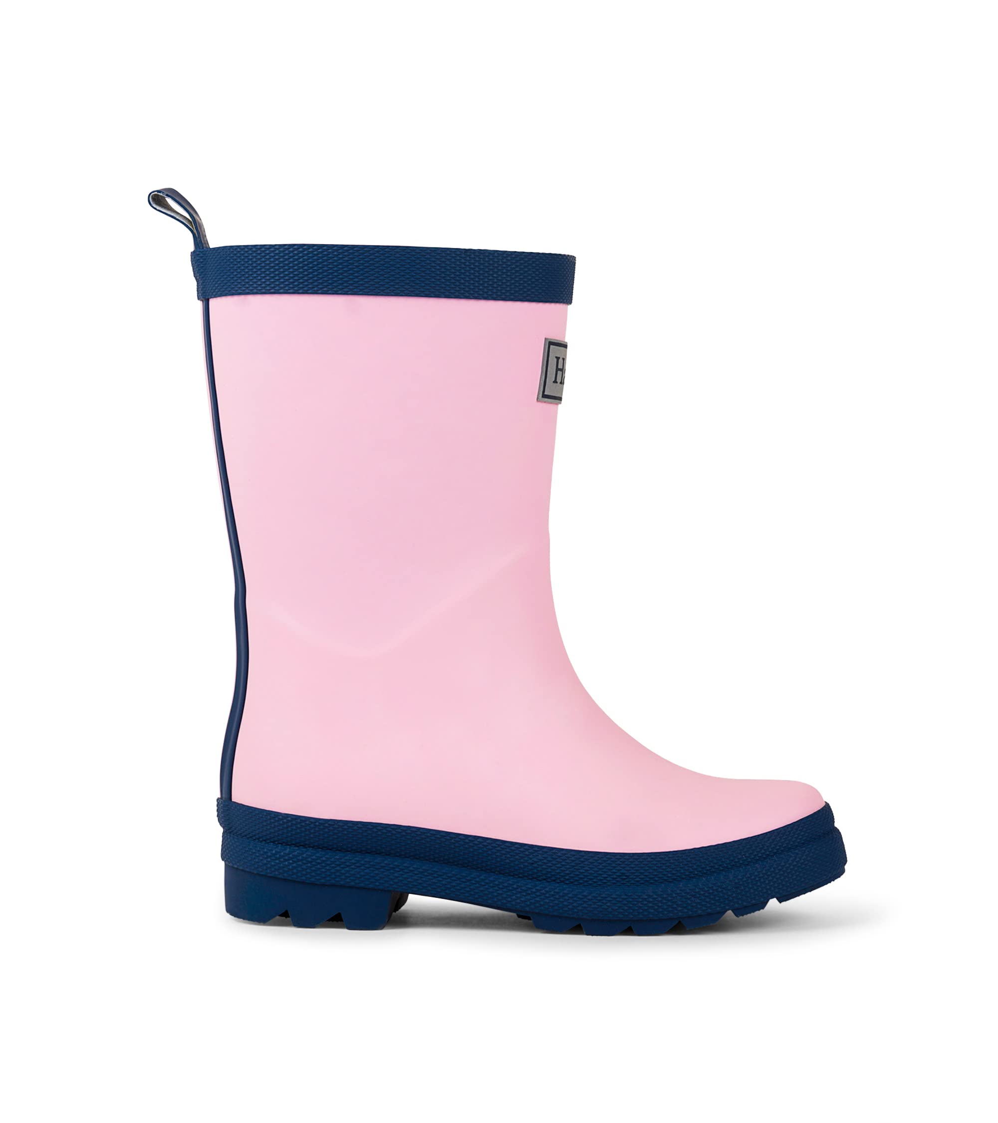 Hatley Unisex Kid's Solid Rain Boots, Pink & Navy, 11 Little Kid