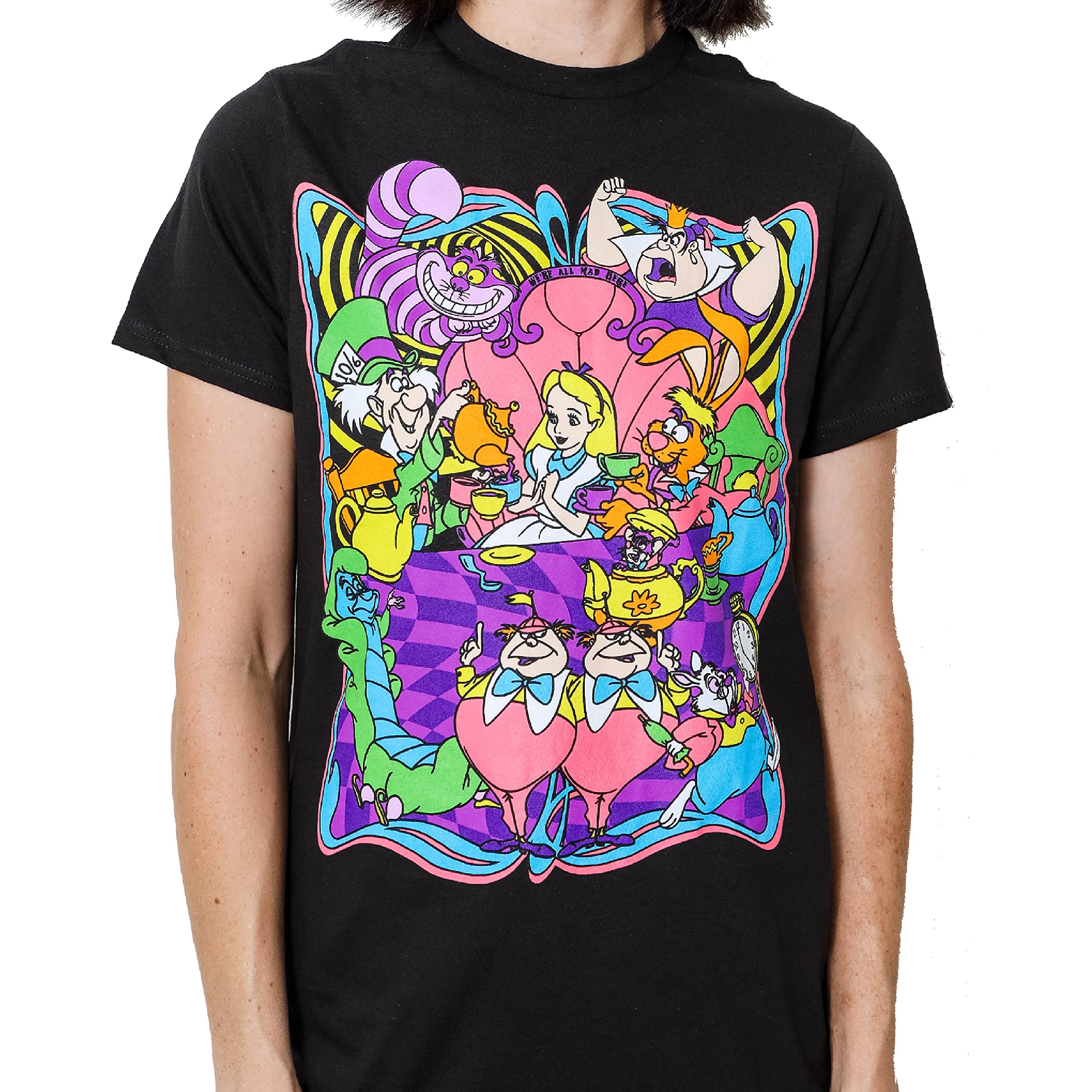 Disney Alice in Wonderland Mostly Mad Tea Party T-Shirt (X-Large, Black)