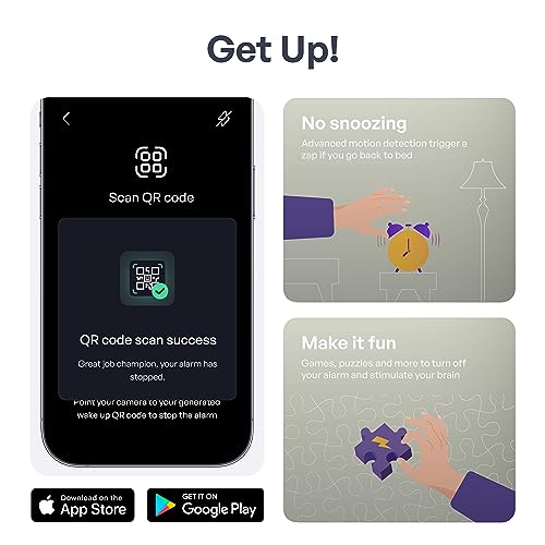 Shock Clock | Budget Silent Alarm Clock | Perfect for Heavy Sleepers | Great for Couples | Wake Up On Time | Vibrating Alarm | Best Alarm for Students