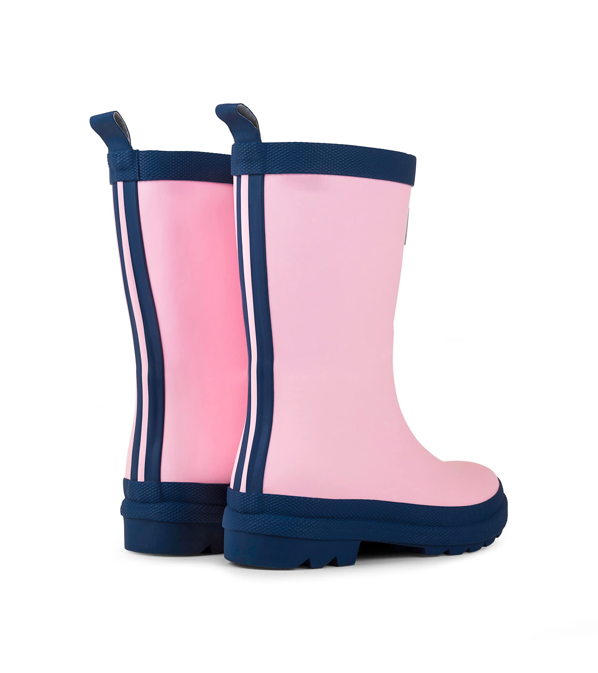 Hatley Unisex Kid's Solid Rain Boots, Pink & Navy, 11 Little Kid