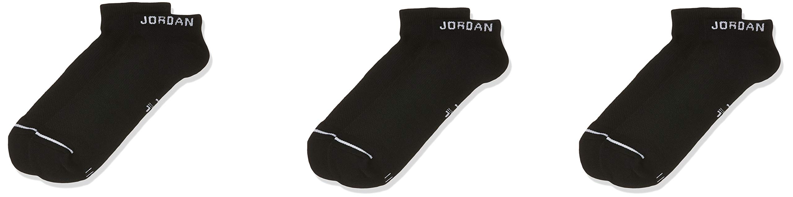 Nike Mens 3-Pack Jordan Jumpman No-Show Socks Black/White SX5546-010 Size X-Large