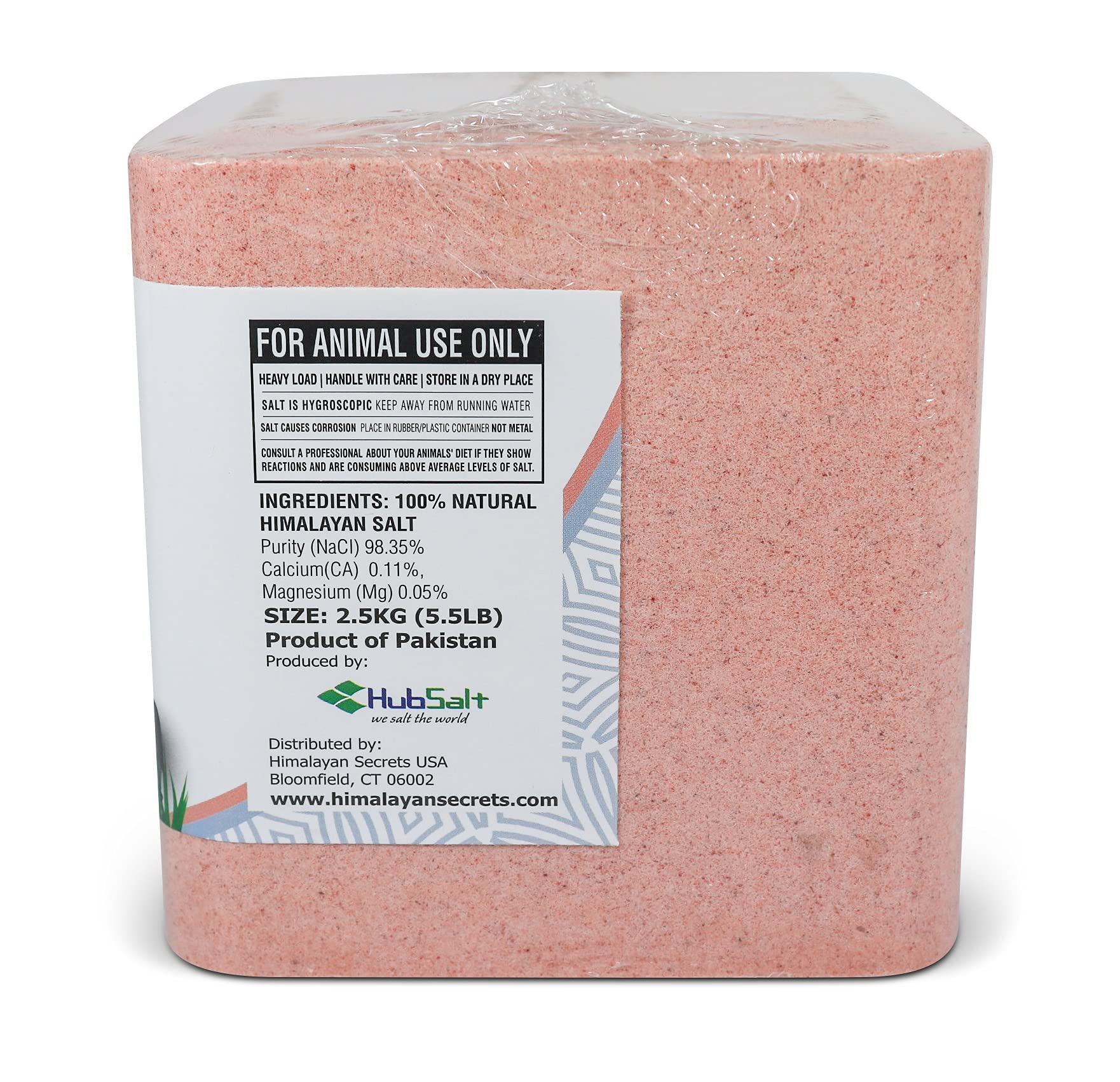 Himalayan Secrets® 5.5LB (2.5KG) Compressed Pink Himalayan Salt Lick | for Livestock and Wildlife Animals | 100% Pure & Natural Feed Salt Block | Natural Minerals and Trace Elements