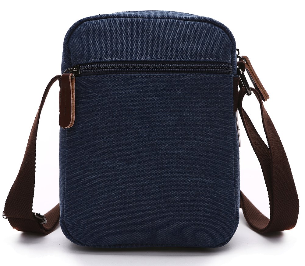 Collsants Mini Crossbody Handbag, Dark Blue, for Women and Men, Small Canvas Shoulder Purse, Travel Purse