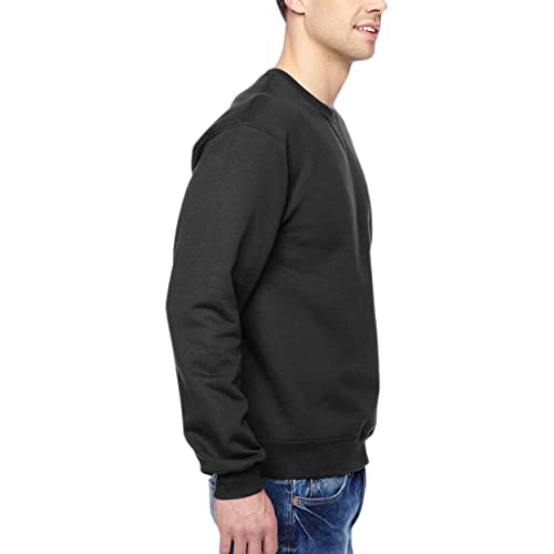 Fruit of the Loom Men's Crew Sweatshirt (2 Pack), Black, Large