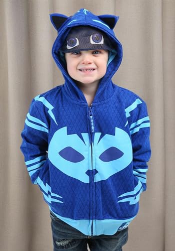 PJMASKS Little Boys' Toddler Catboy Hoodie, Blue, 3T