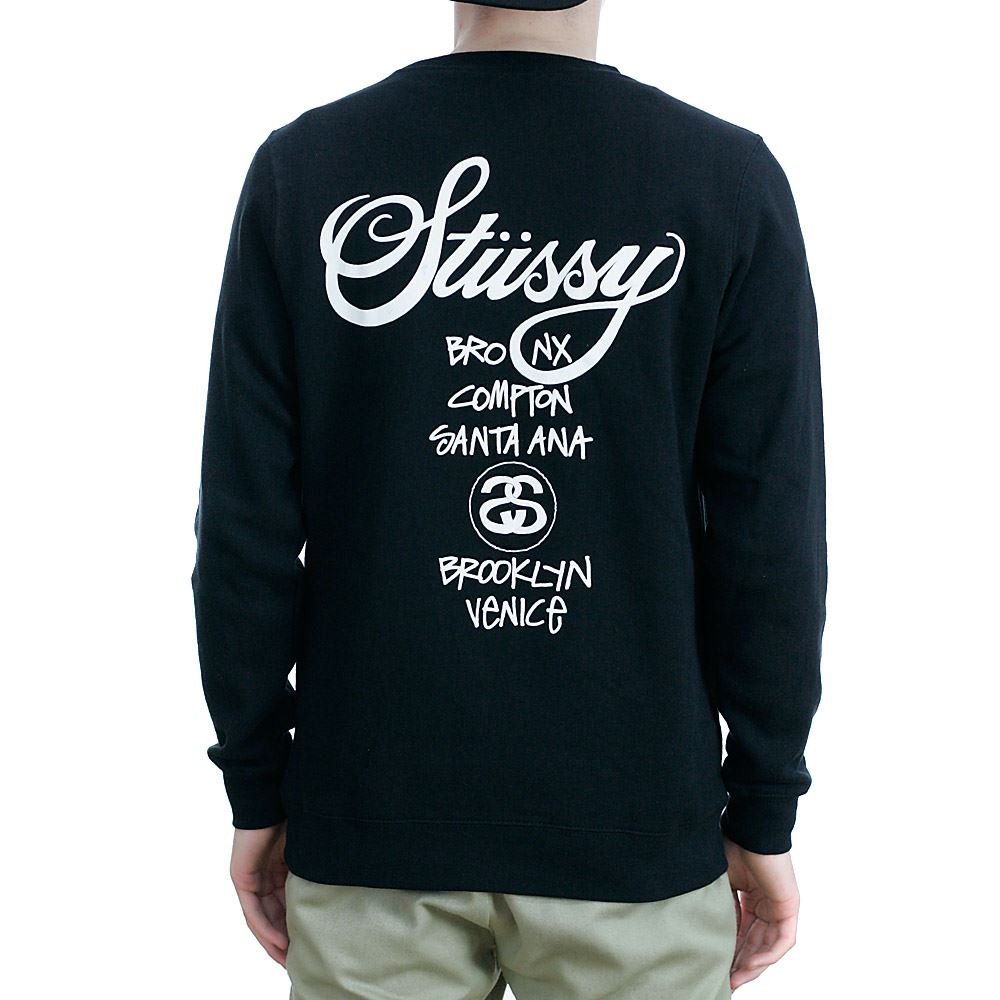 Stussy World Tour Crew in Black (XL)