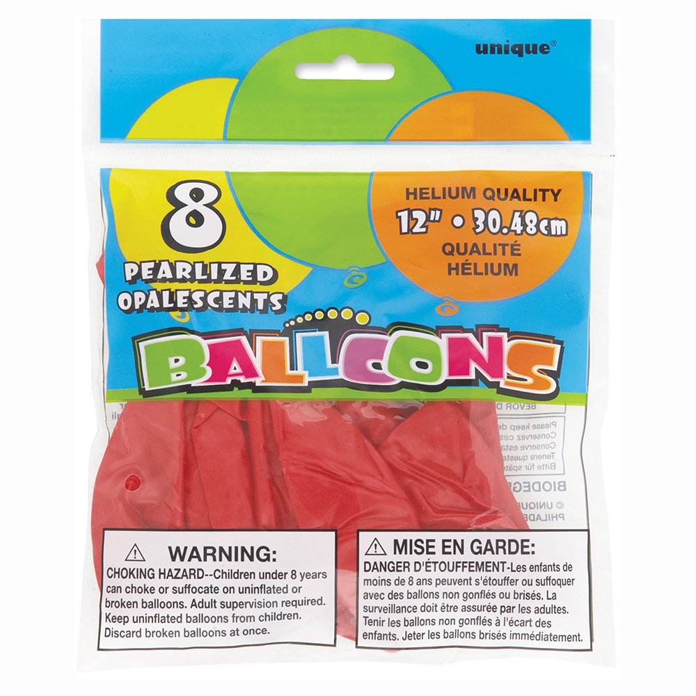 Frost Red Latex Balloons, 12" (8-Pack) - Premium-Quality & Vibrant Party Decorations, Perfect for Any Celebration