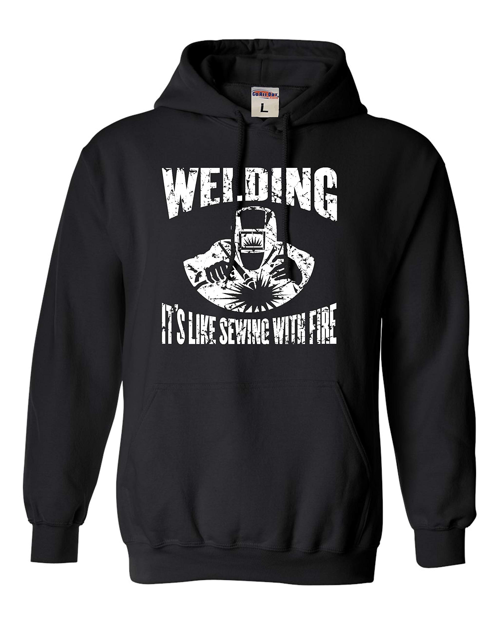 Go All Out 3X-Large Black Mens Welding It's Like Sewing With Fire Sweatshirt Hoodie