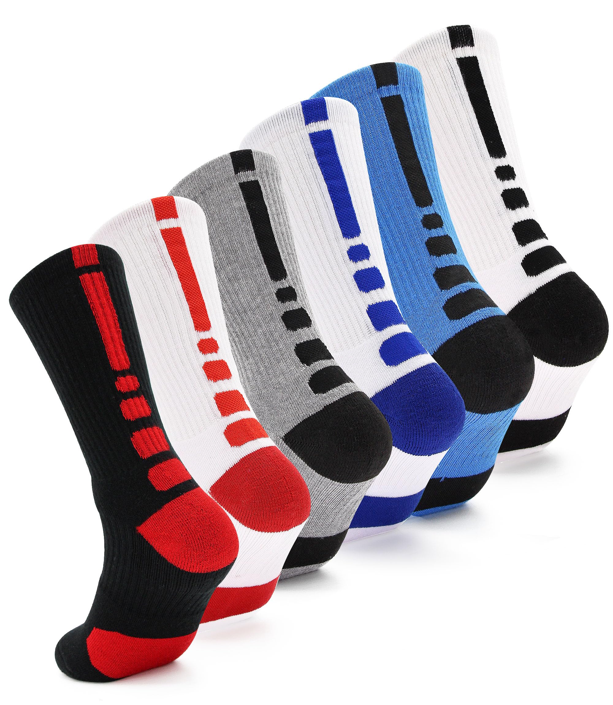 DILIBA Men's Elite Basketball Socks Cushion Athletic Crew Hiking Socks for Women's