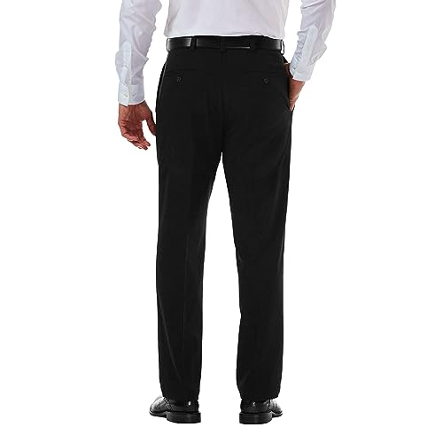 Haggar Men's Cool 18 Pro Classic Fit Flat Front Pant - Regular and Big & Tall Sizes, Black, 32W x 32L
