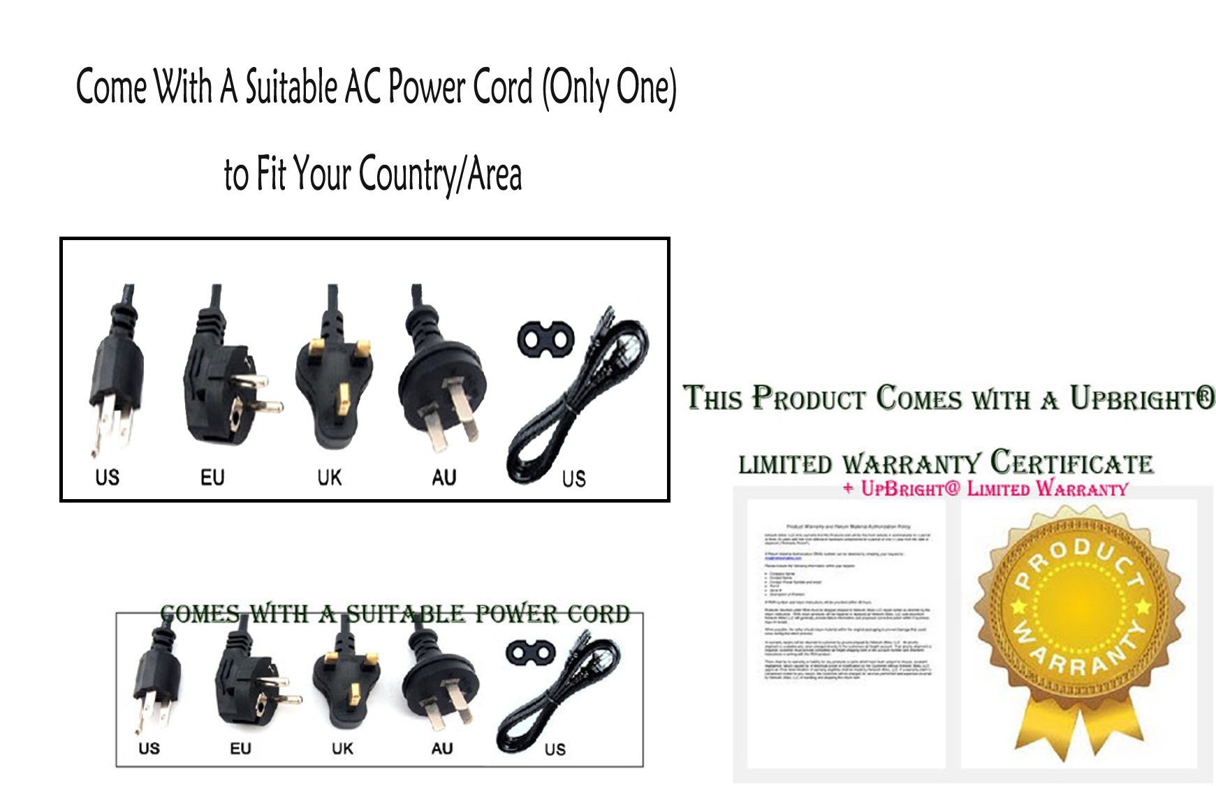 UpBright¨ New Global AC/DC Adapter for Artograph LED300 LED 300 Digital Art Projector Power Supply Cord Cable PS Charger Mains PSU