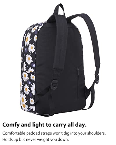 HotStyle TRENDYMAX Backpack for School Girls & Boys, Durable and Cute Bookbag with 7 Roomy Pockets, Daisies