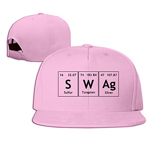 BASEE Swag Periodic Table Element Word Adjustable Flat Along Baseball Cap Pink
