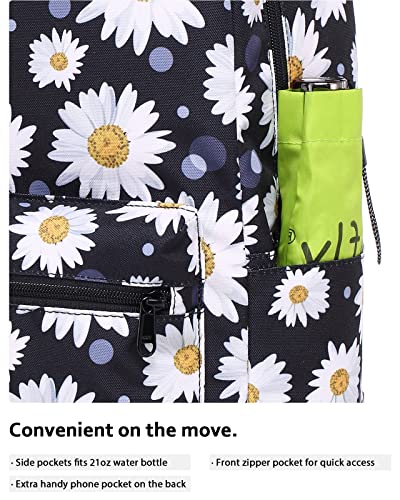 HotStyle TRENDYMAX Backpack for School Girls & Boys, Durable and Cute Bookbag with 7 Roomy Pockets, Daisies