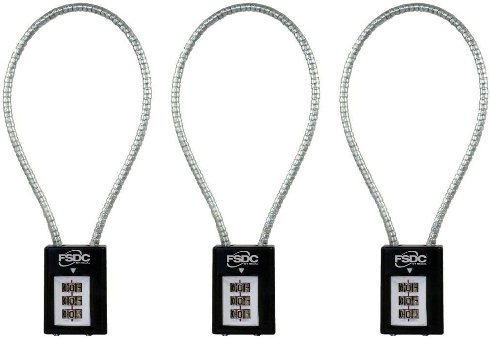 FSDC (Firearm Safety Devices – FSDC-CL1996RCB 14" Combination Cable Gun Lock - California DOJ Approved Lock - Scratch-Resistant Paint Finish – 3-Pack