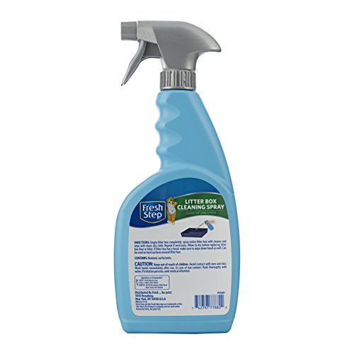 Fresh Step Cat Litter Box Cleaning Spray | Removes Tough Urine Odors | Cat Litter Box Deodorizer | Easy to Use Urine Odor Remover Spray, 24 Ounces