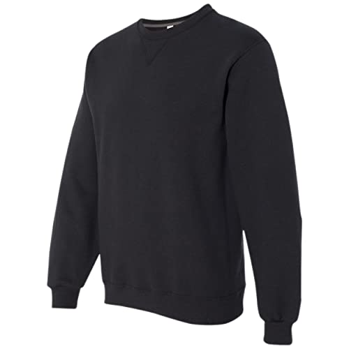 Fruit of the Loom Men's Crew Sweatshirt (2 Pack), Black, Large