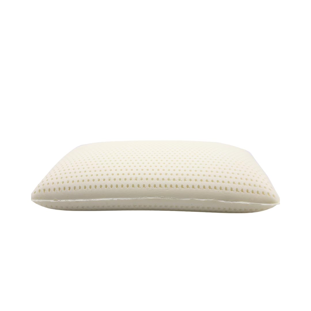 OrganicTextiles Talalay Latex Pillow with Organic Cotton Cover (Queen Size, Soft), GOTS Certified, Bed Pillow for Sleeping, Neck Pain Relief Help, Head Support, for Side Back Stomach Sleeper