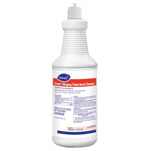 Diversey Crew 04578 Clinging Toilet Bowl Cleaner, 12 x 32 oz./946 mL Squeeze Bottles (Pack of 12)