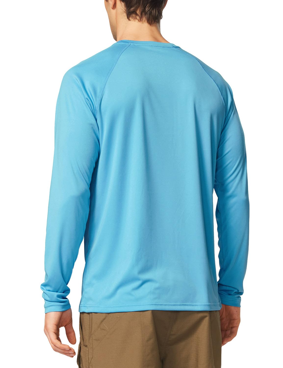 baleaf Men's Rash Guard Shirts Fishing Long Sleeve UV Sun Protection SPF T-Shirts UPF 50+ Lightweight Beach Blue Size XXL