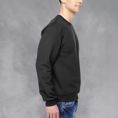 Fruit of the Loom Men's Crew Sweatshirt (2 Pack), Black, Large