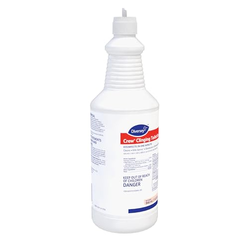 Diversey Crew 04578 Clinging Toilet Bowl Cleaner, 12 x 32 oz./946 mL Squeeze Bottles (Pack of 12)