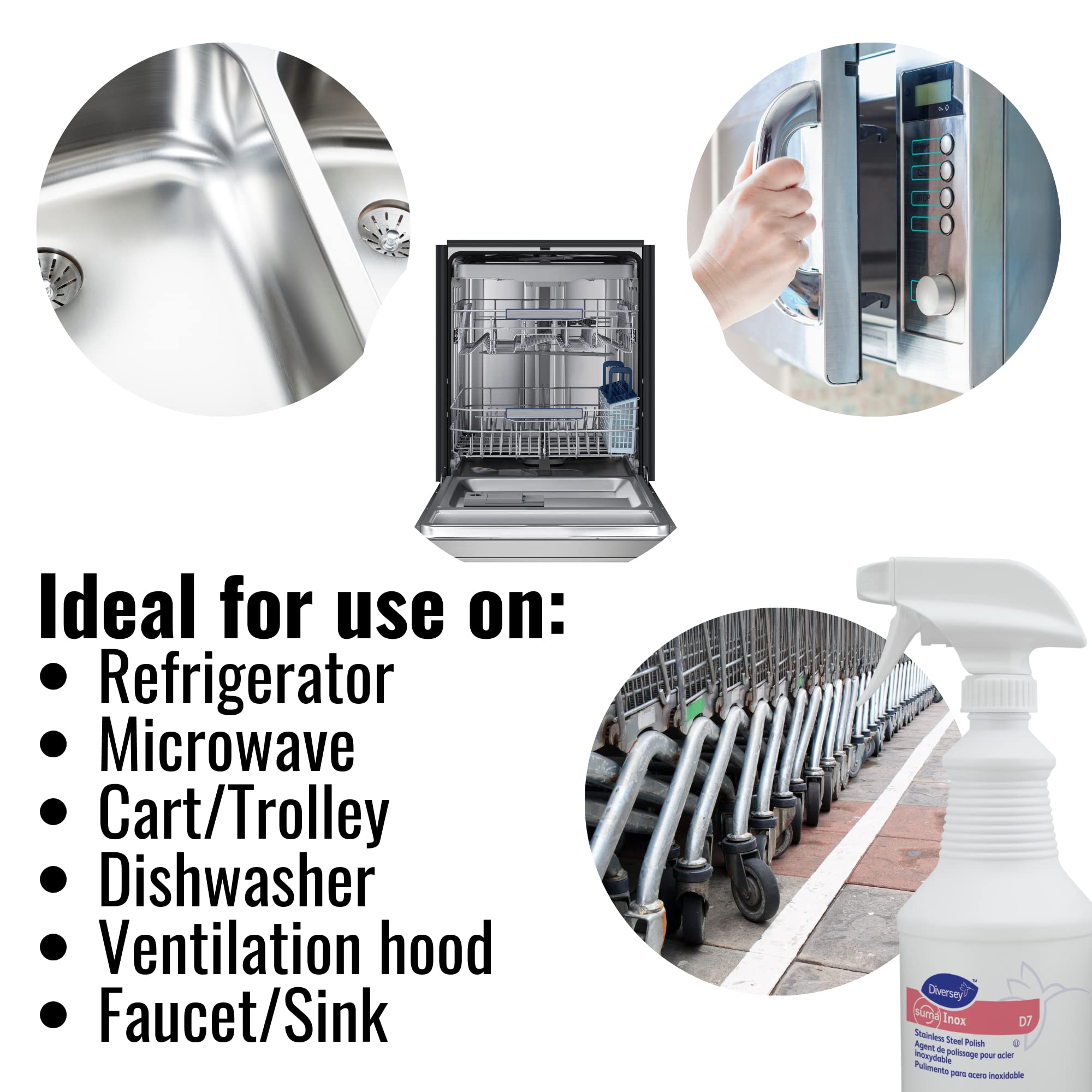 Diversey Suma Inox D7 Stainless Steel Polish (32-Ounce, 6-Pack)