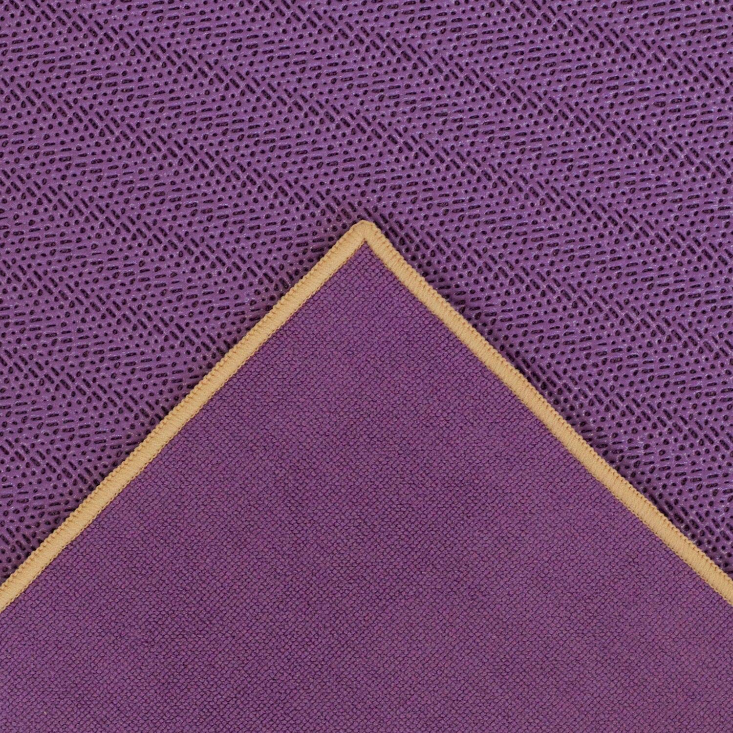 Aurorae Synergy Foldable On-the-Go Travel Yoga,Gym/Exercise Mat for Yogis on the Move with Integrated Microfiber Towel and Anti-Slip Patented 2-in-1 Technology. No Odor and No Bunching Amethyst