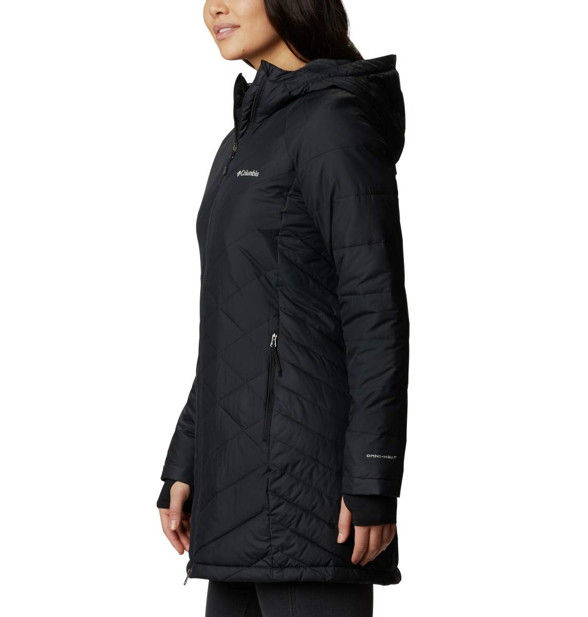 Columbia Women's Heavenly Long Hooded Jacket, Black, 2X